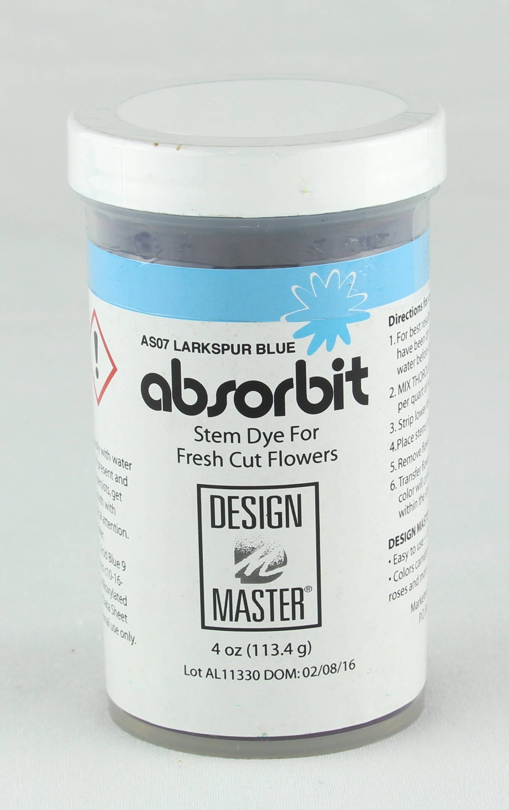 Absorbit Dye Larkspur Absorbit Dye is a powder that mixed with water ...